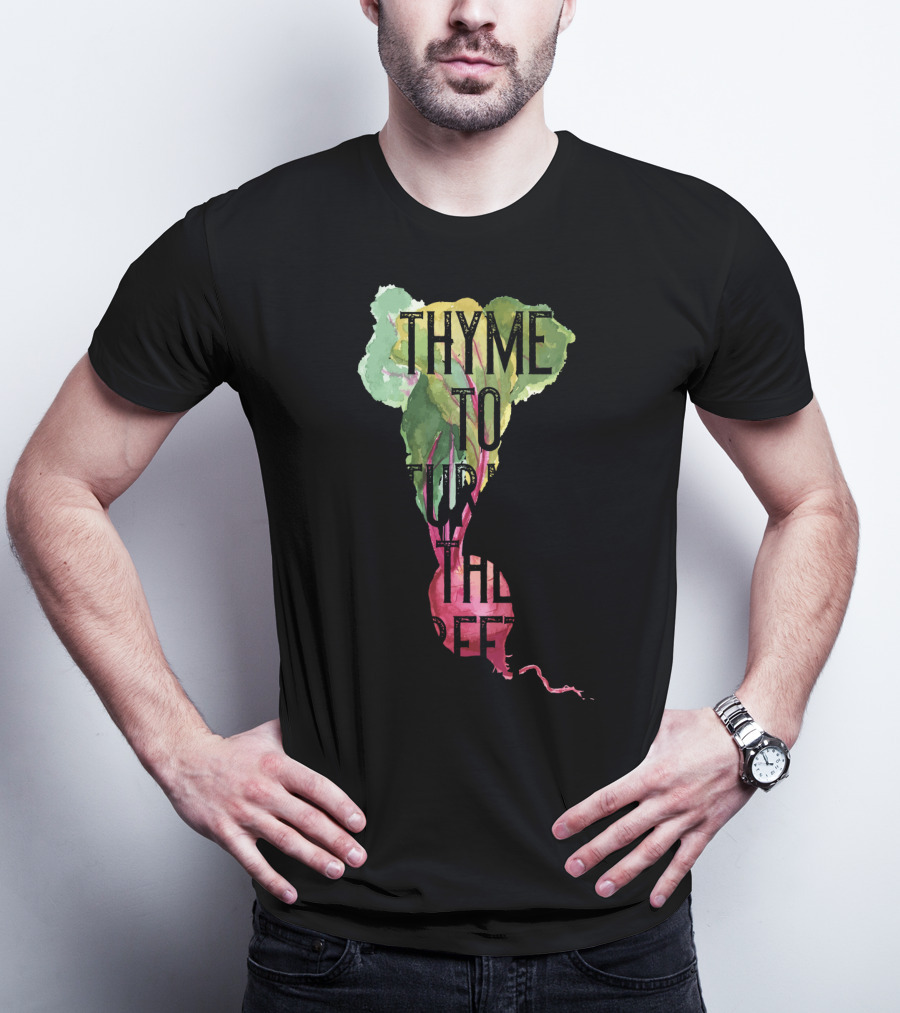 Thyme To Turnip The Beet Lovers Fruit Vegetables Vegan T-Shirt