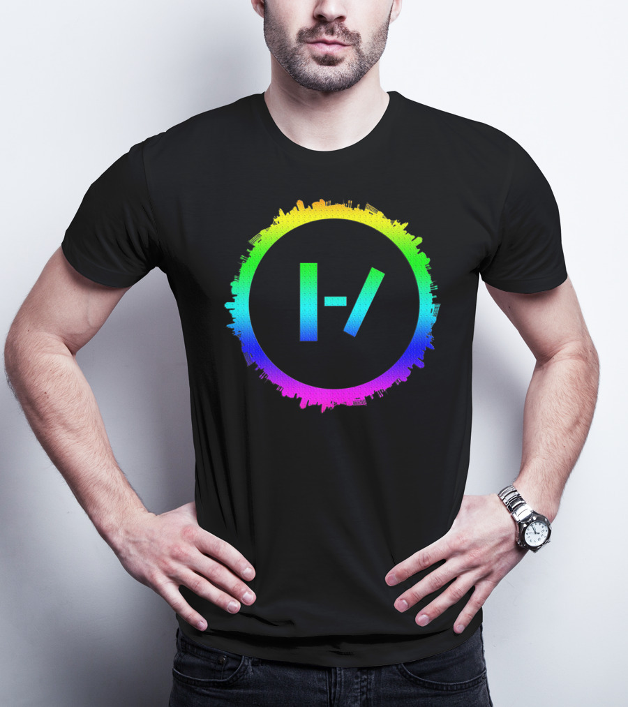 Twenty One Pilots Rainbow Cityscape Circle T-Shirt