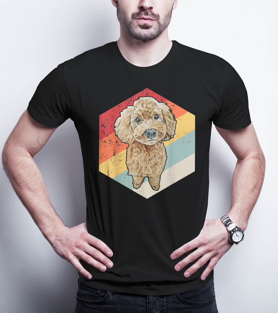 Cute Cavapoo Dog Pet Vintage Retro Stripes T-Shirt