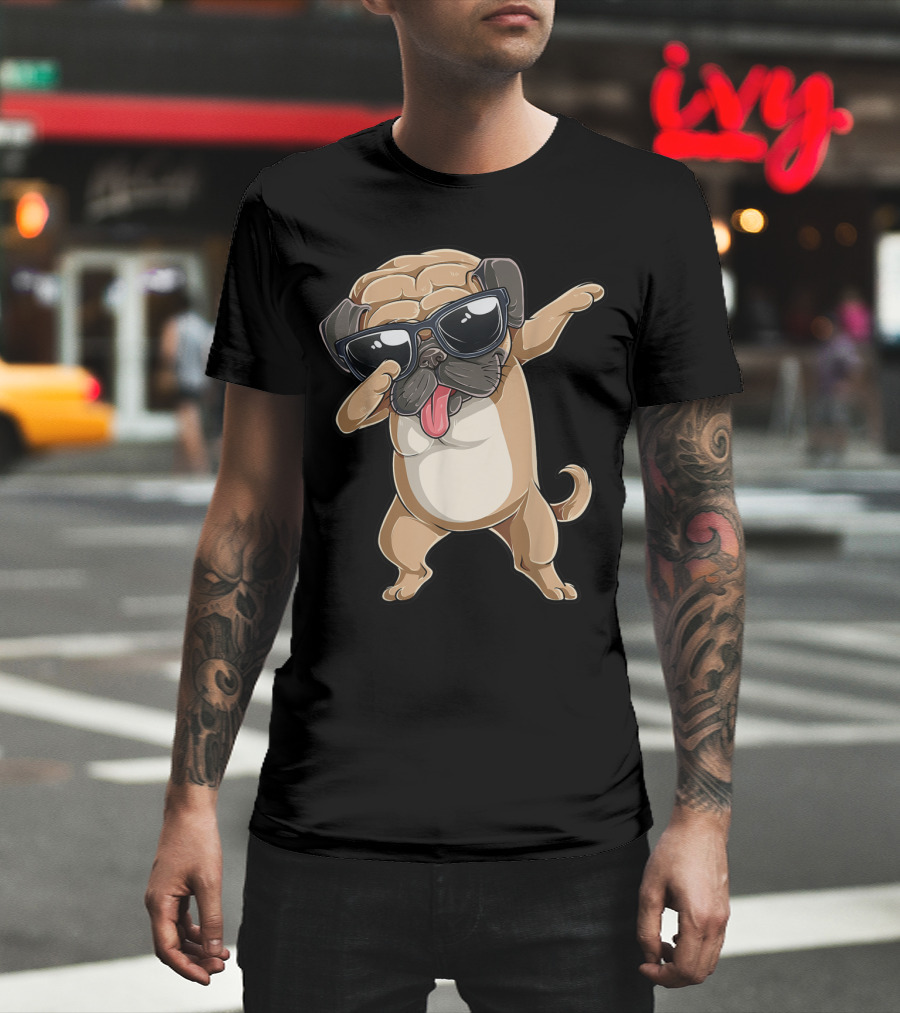 Dabbing Pug Dance Cool Puppy Lovers T-Shirt