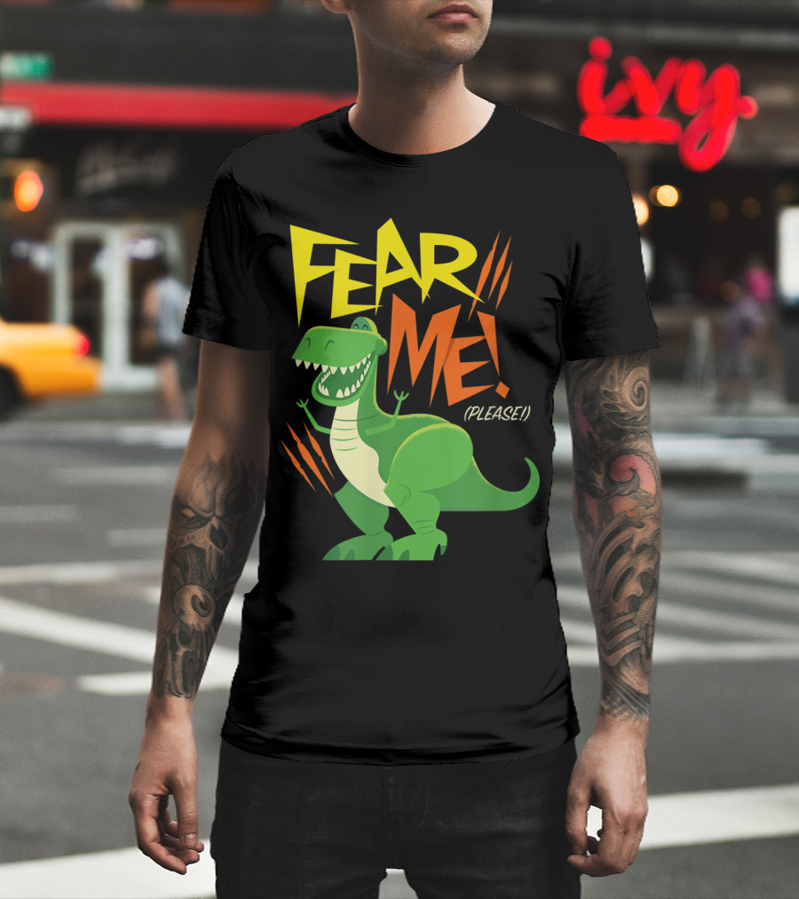 Disney Pixar Toy Story 4 Rex Fear Me Please Green Dinosaur Cartoon T-Shirt