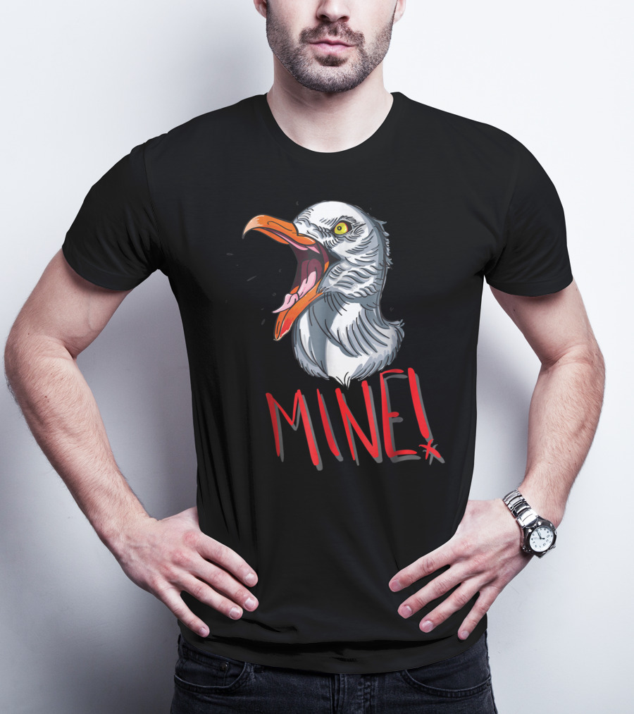 Funny Seagull Mine Save The Beach Chicken Mine T-Shirt