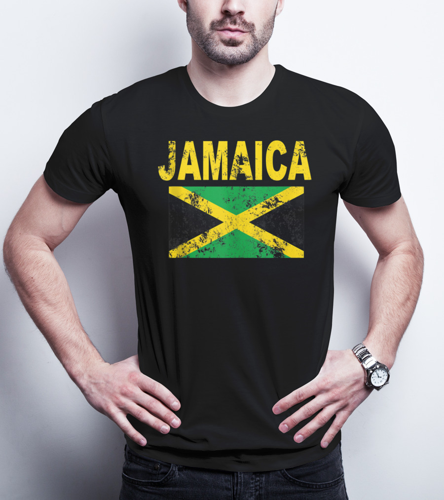 Jamaica Distressed Flag Cool Jamaican Flags T-Shirt