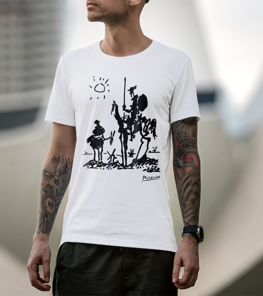 Picasso Don Quixote 1955 Sketch With Sun And Sancho Panza T-Shirt