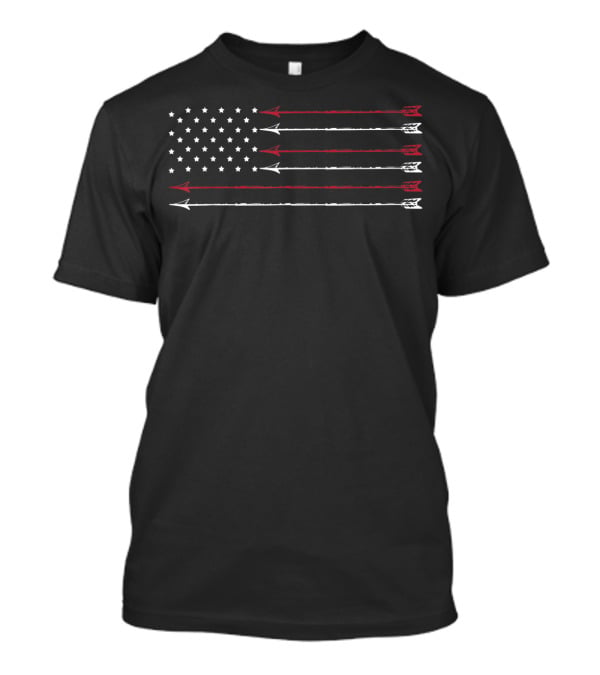 Archery Archer Bow Hunting Hunt Hunter American Flag Arrows T-Shirt