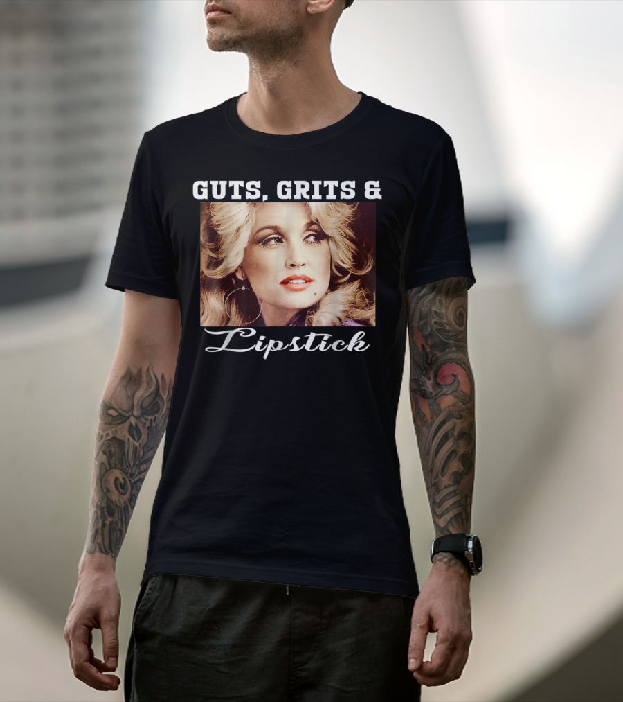 Guts Grits Lipstick Vintage Style Parton T-Shirt
