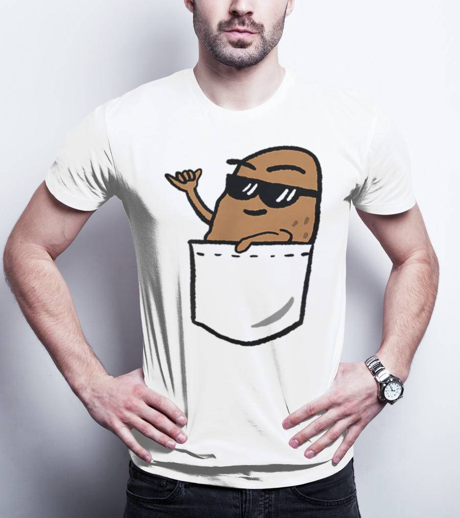 Awesome Hang Loose Potato Shaka In Pocket T-Shirt
