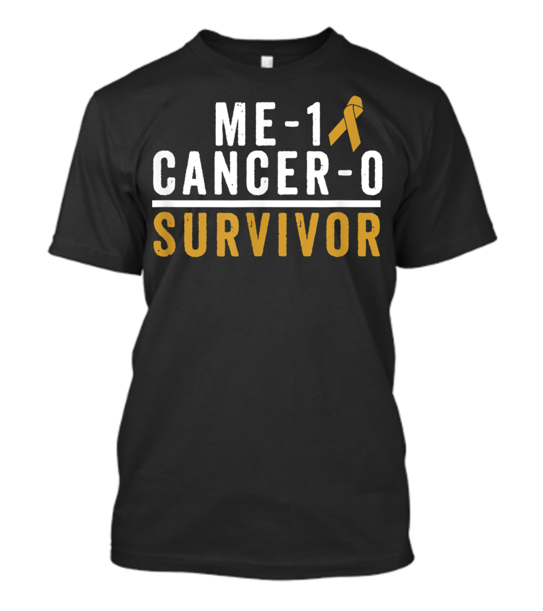 Me-1 Cancer-0 Survivor Gold Ribbon Awareness T-Shirt