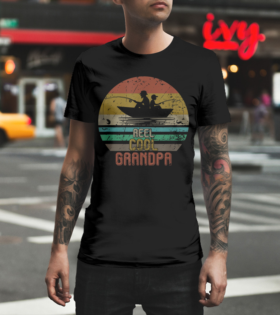 Reel Cool Grandpa Vintage Fishing Grandpa T-Shirt