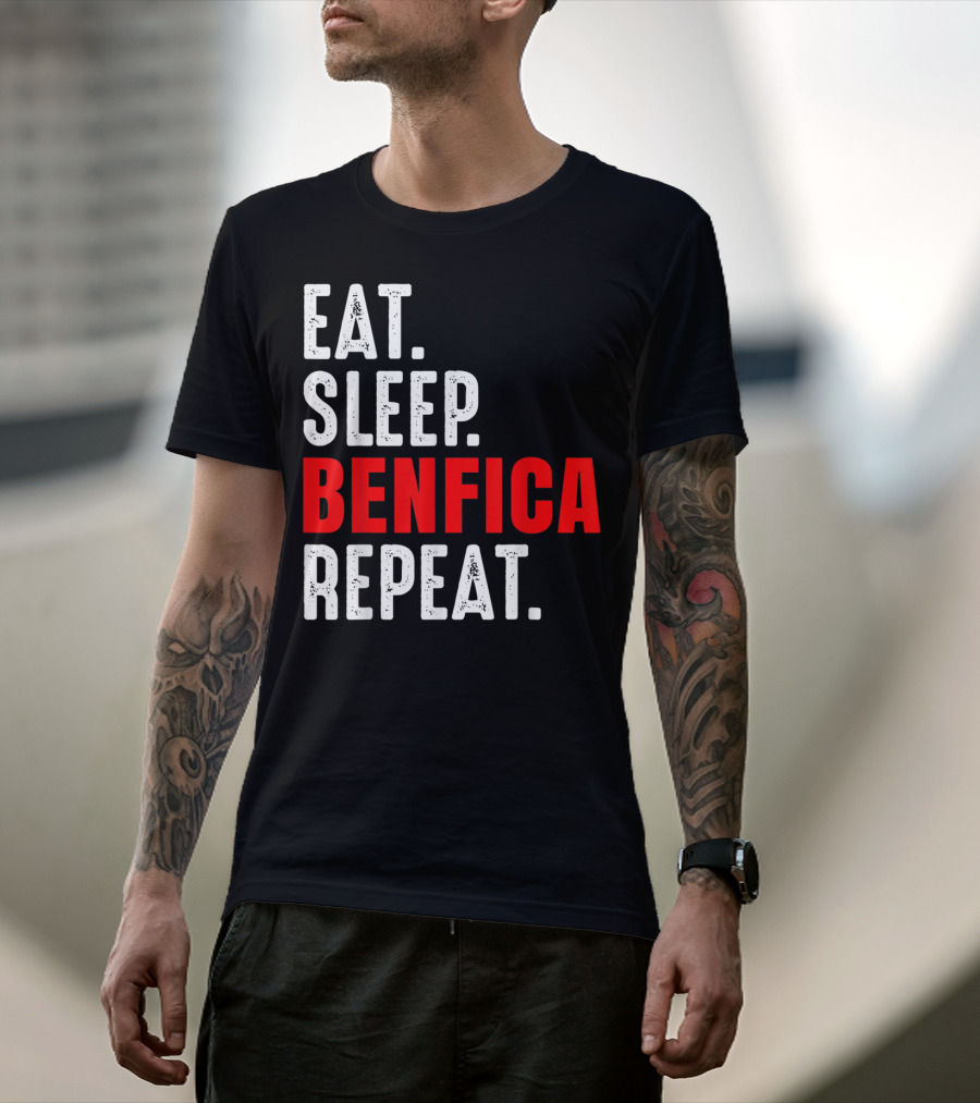 Eat Sleep BENFICA Repeat Soccer Football Fans Portugal T-Shirt