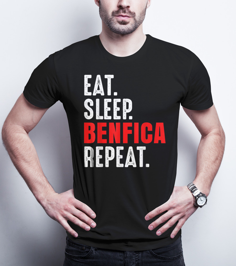Eat Sleep BENFICA Repeat Soccer Football Fans Portugal T-Shirt