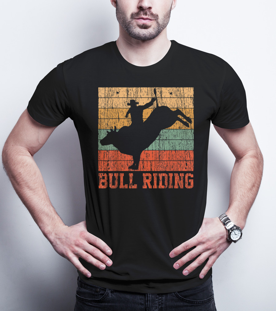 Bull Riding Vintage Rodeo Western Country Retro Cowboy T-Shirt