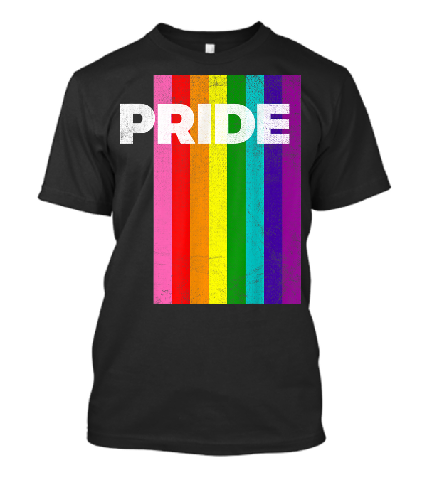 PRIDE Distressed Rainbow Stripes T-Shirt