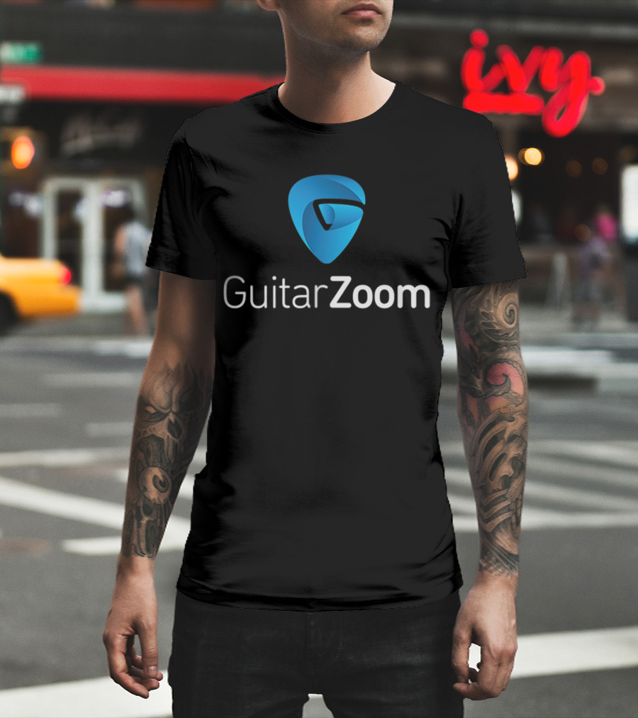 GuitarZoom Pick Pocket Guitar Players Emblem T-Shirt