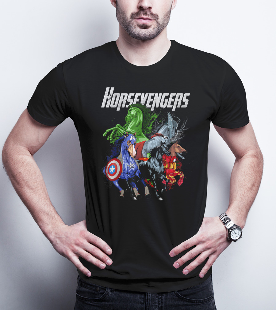 Horsevengers Funny Horse Superhero Parody Quintet T-Shirt