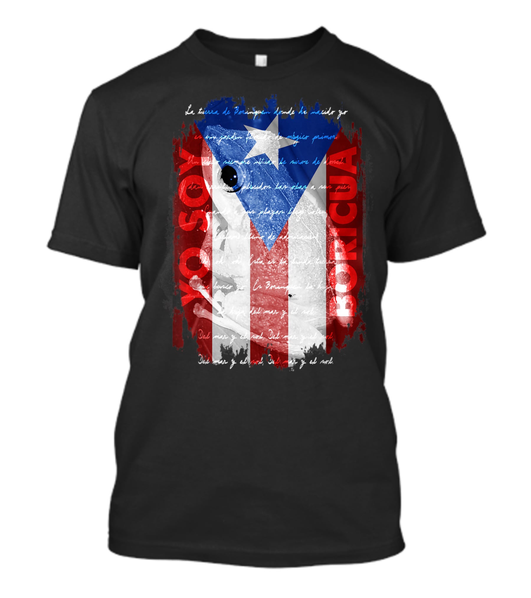 Coqui Yo Soy Boricua Puerto Rico Flag Text T-Shirt