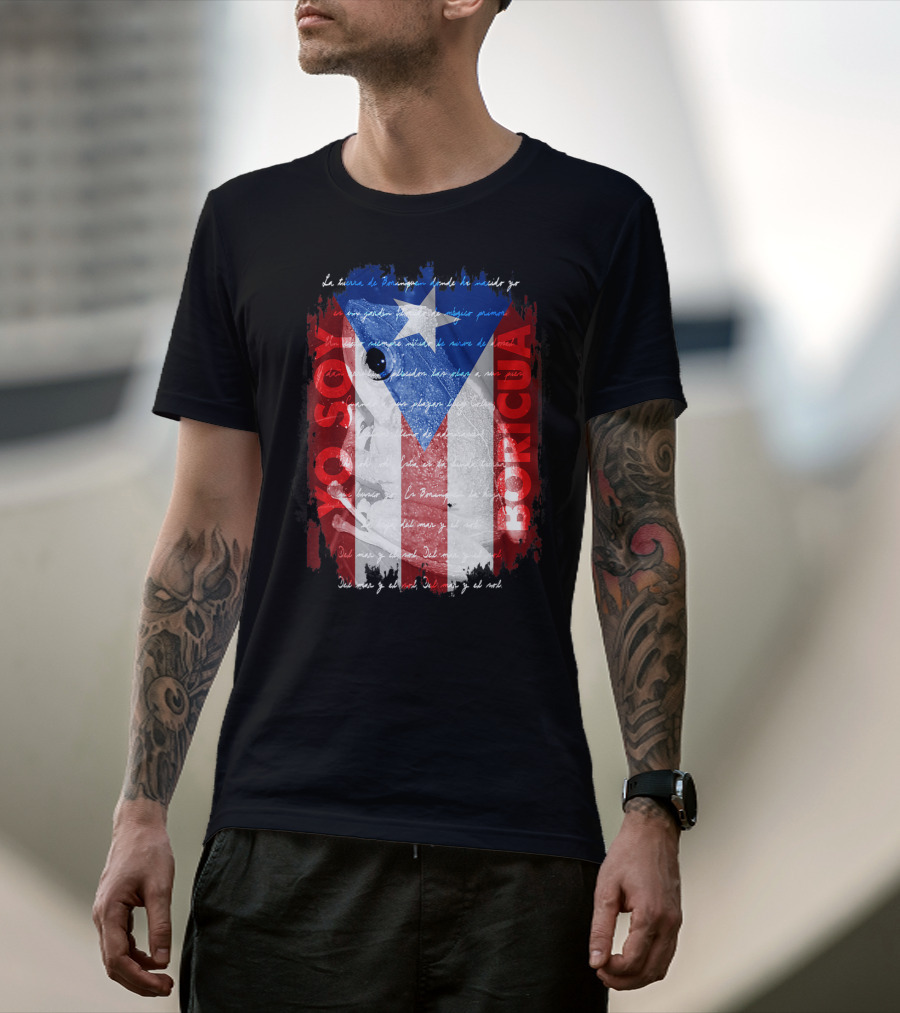 Coqui Yo Soy Boricua Puerto Rico Flag Text T-Shirt