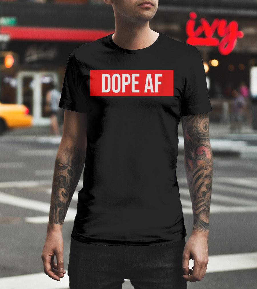 Dope AF Bold Red Rectangle T-Shirt