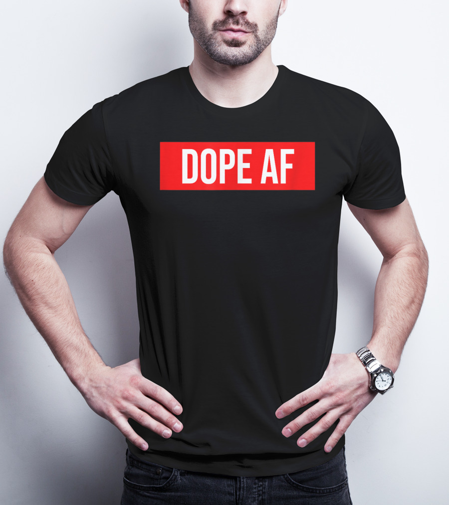 Dope AF Bold Red Rectangle T-Shirt