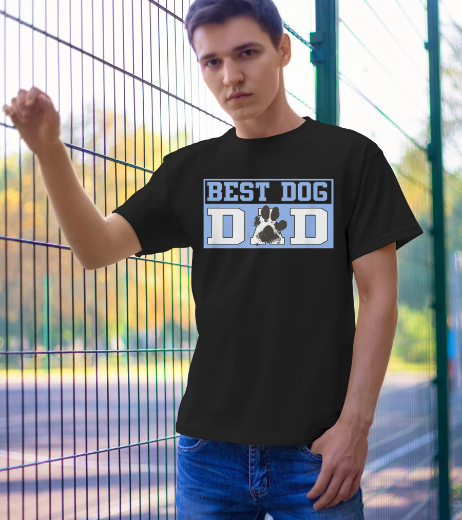 BEST DOG DAD Paw Prints T-Shirt
