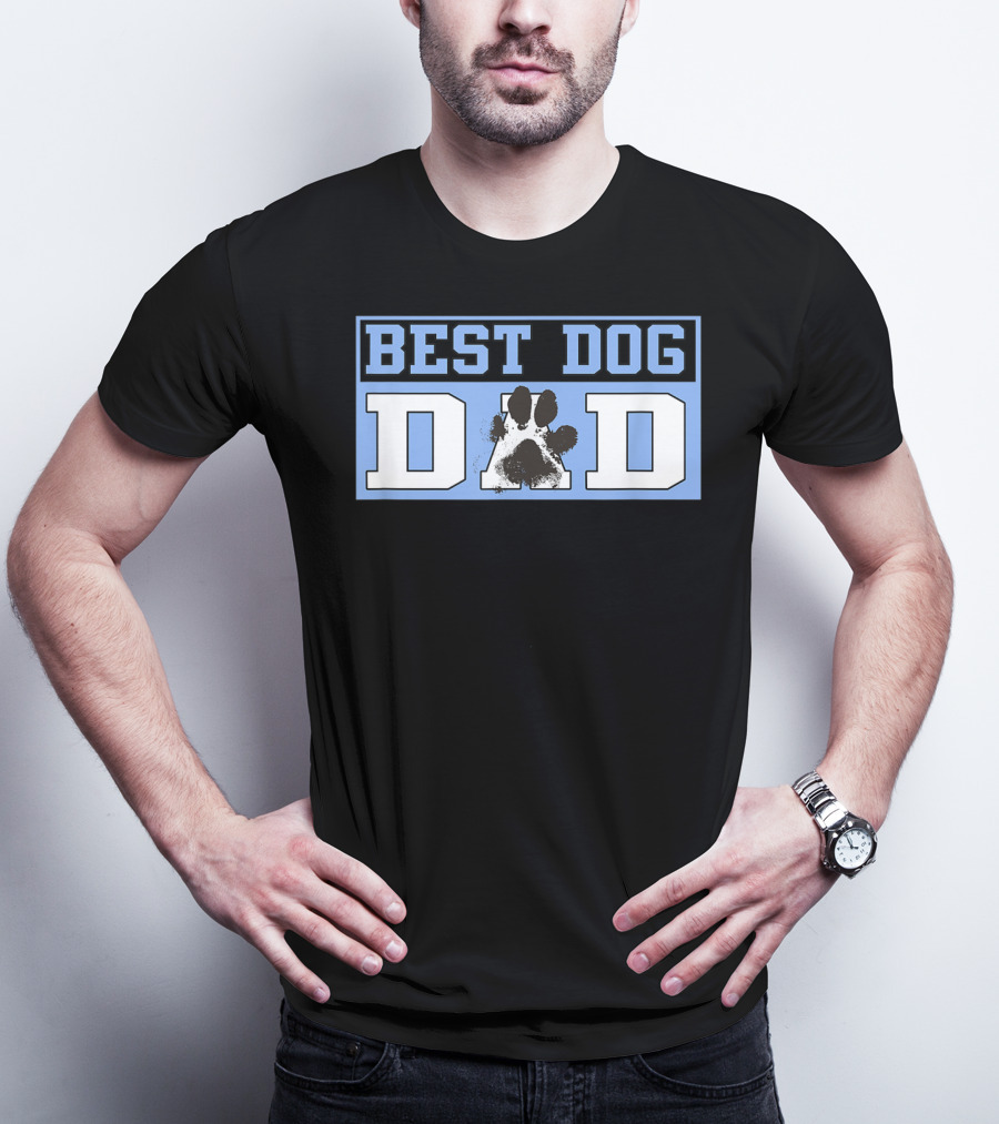 BEST DOG DAD Paw Prints T-Shirt