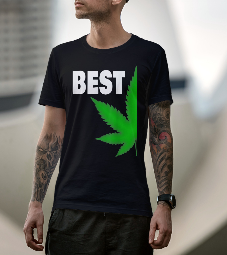 Couple Matching Best Buds BFF Marijuana Leaf Best T-Shirt