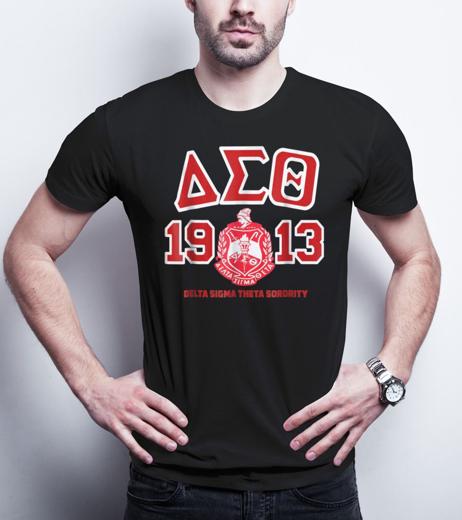 Delta Sigma Theta Sorority 1913 Greek Letters And Crest T-Shirt