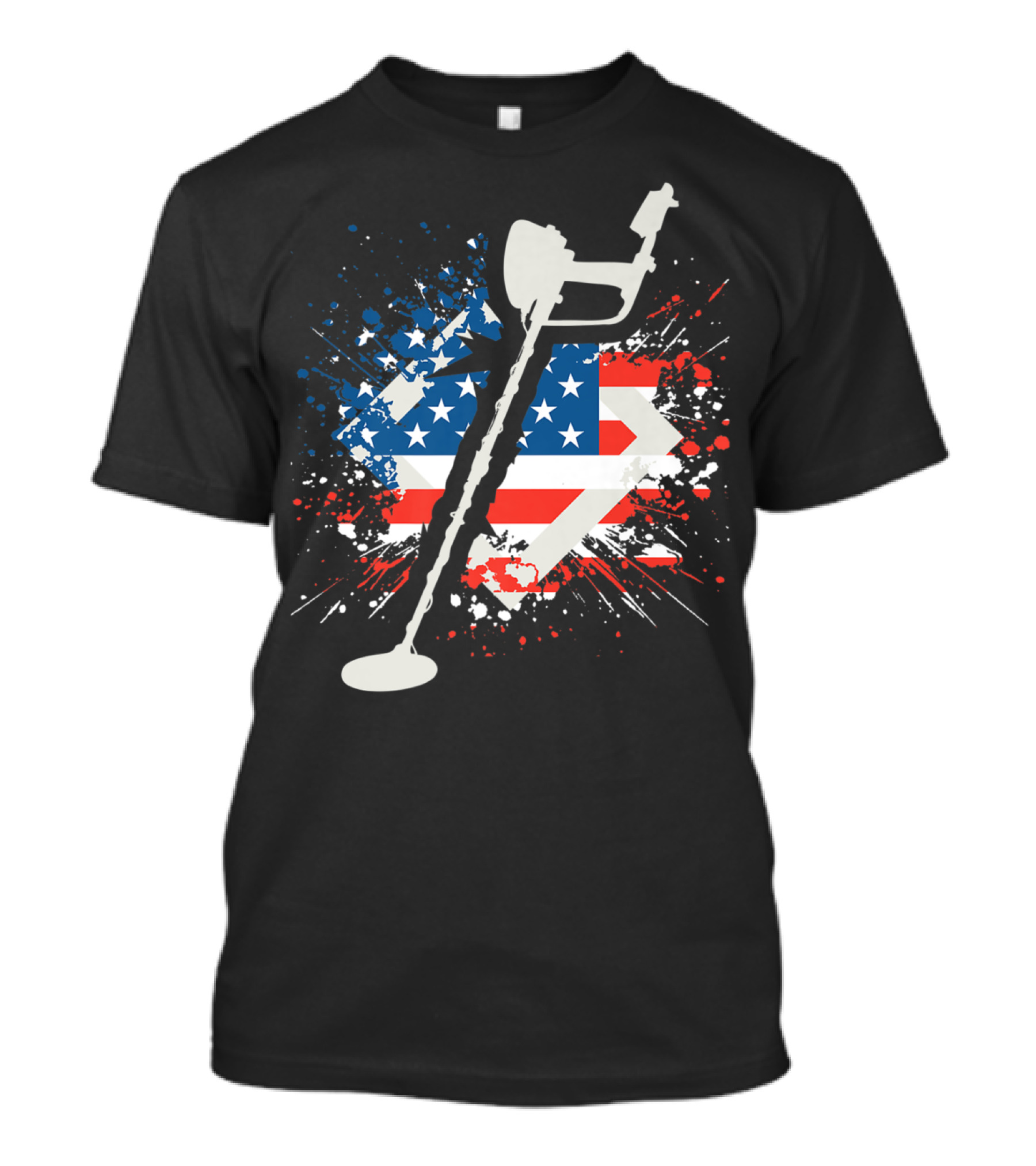 American Pride Patriotic Flag Metal Detector T-Shirt
