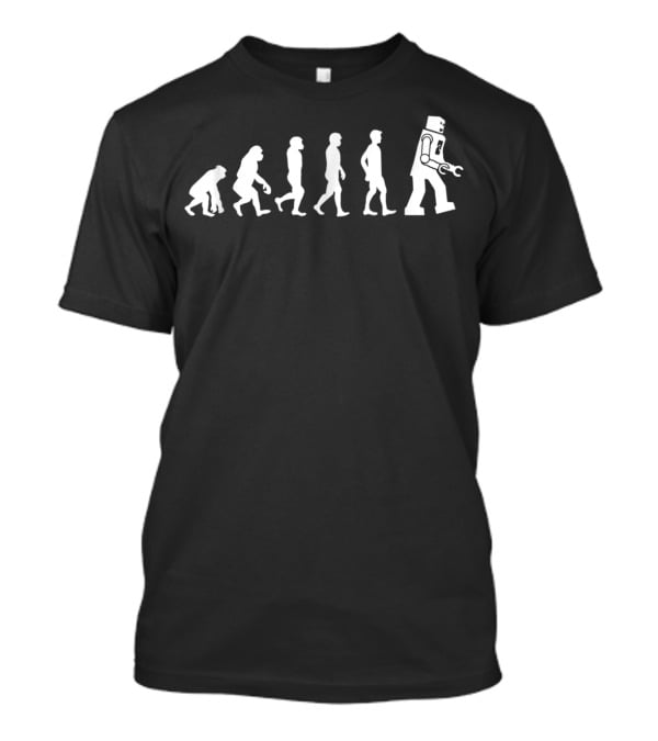 Evolution From Ape To Robot Man Funny T-Shirt