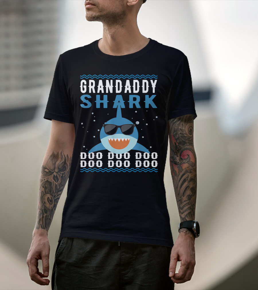 Grandaddy Shark Doo Doo Doo Sunglasses Funny Baby Mommy Kids Video T-Shirt