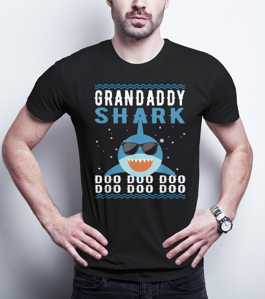 Grandaddy Shark Doo Doo Doo Sunglasses Funny Baby Mommy Kids Video T-Shirt