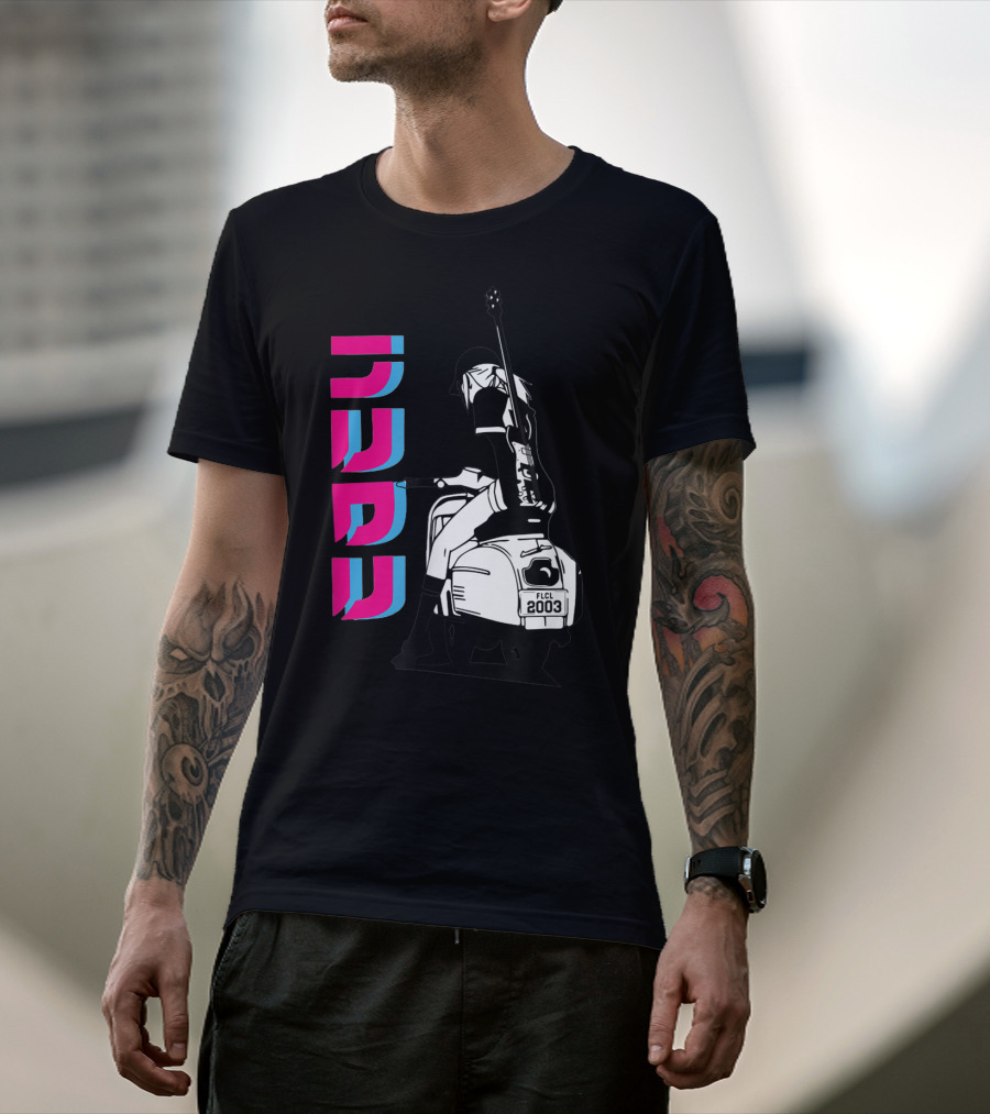 FLCL Fooly Cooly Vespa Rider With Guitar 2003 T-Shirt