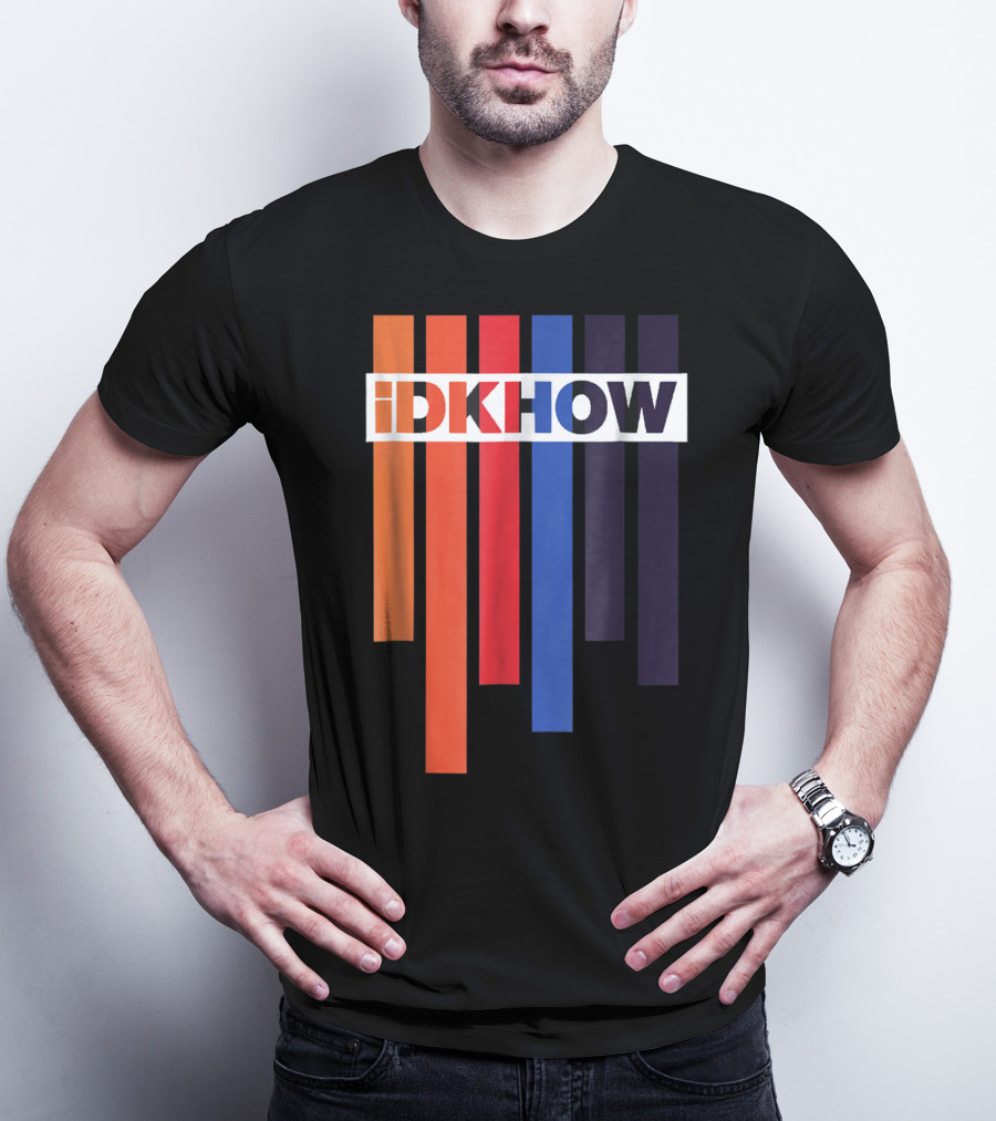 Barras De Color IDKHOW Letras Con Fondo Negro Y Blanco T-Shirt