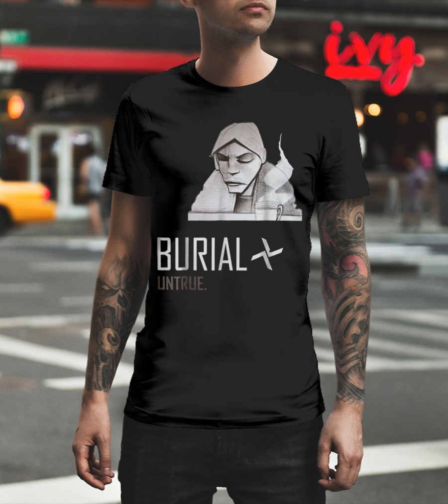 Burial Untrue Monochrome Hoodie Smoking Character T-Shirt