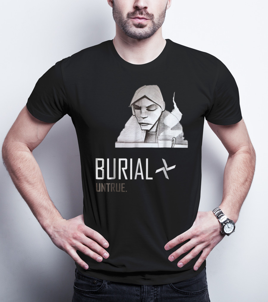 Burial Untrue Monochrome Hoodie Smoking Character T-Shirt