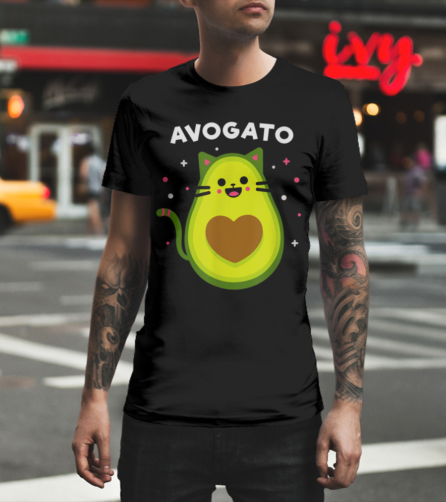 Avogato Cat Avocado Lover Cute Cat Avogato T-Shirt
