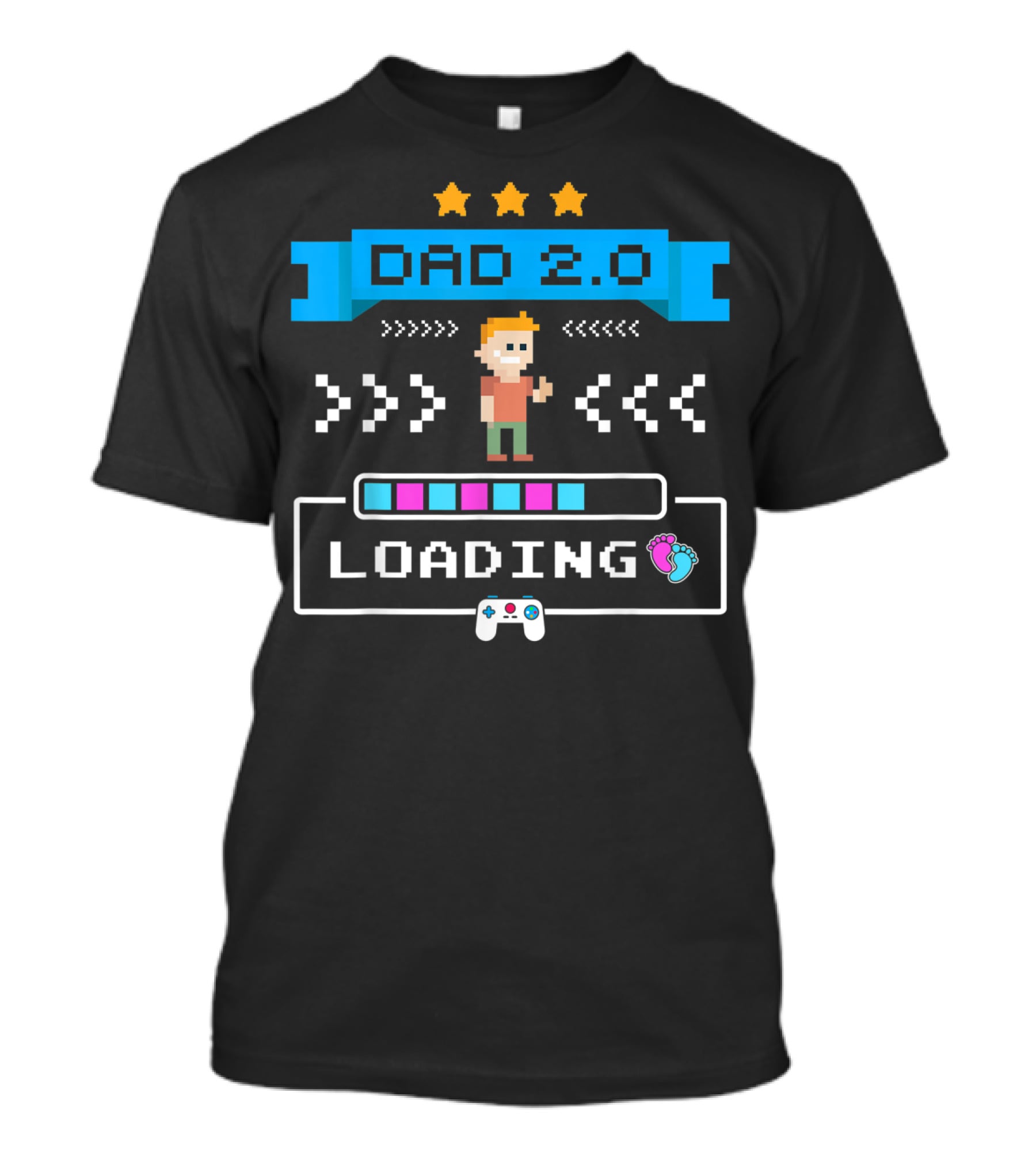 Dad 2.0 Loading Gamer Dad Again Cute 2nd Time Dad T-Shirt