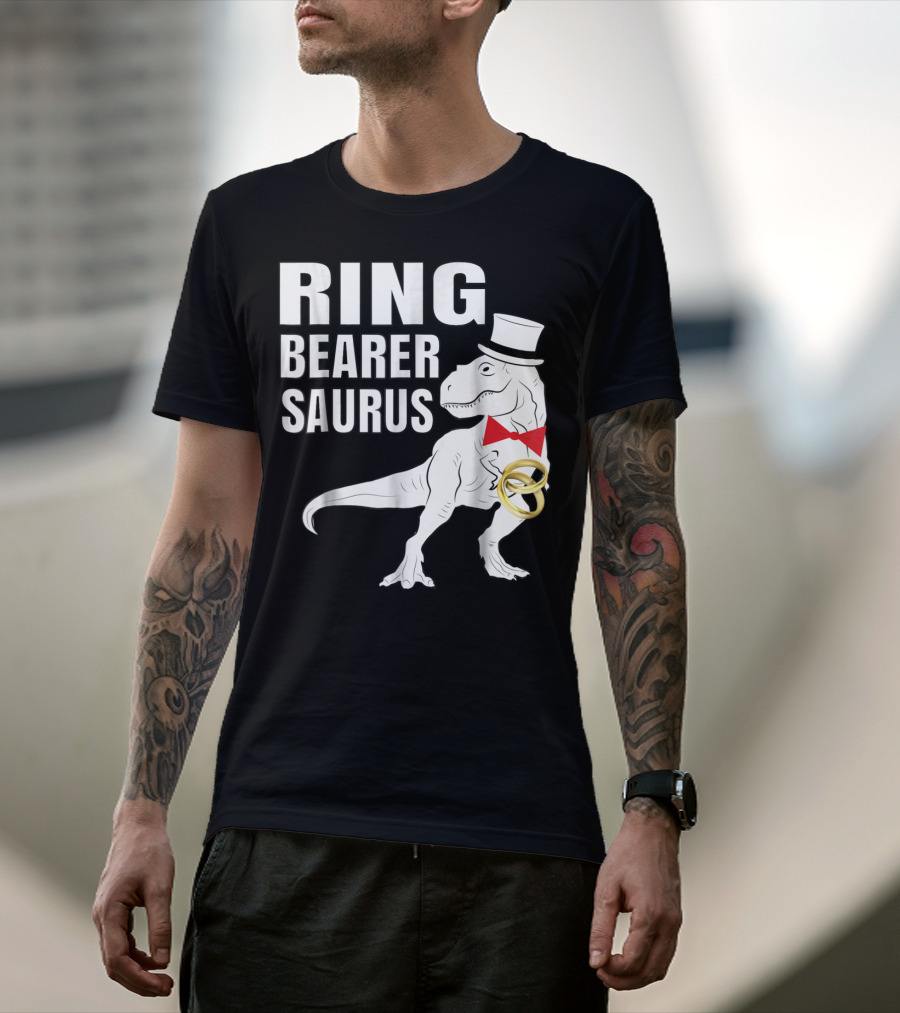 Ring Bearer Saurus Dinosaur Rex Wedding Party T-Shirt