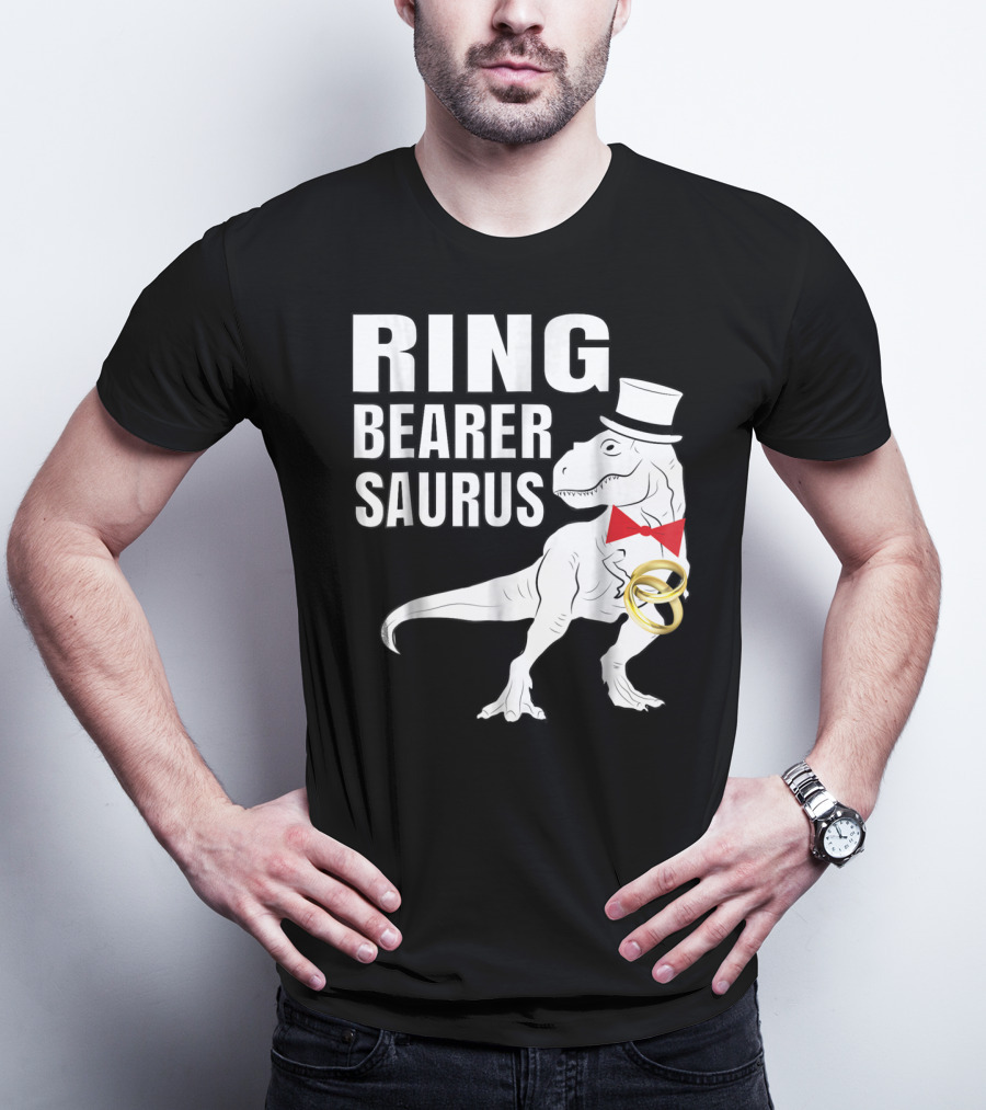 Ring Bearer Saurus Dinosaur Rex Wedding Party T-Shirt