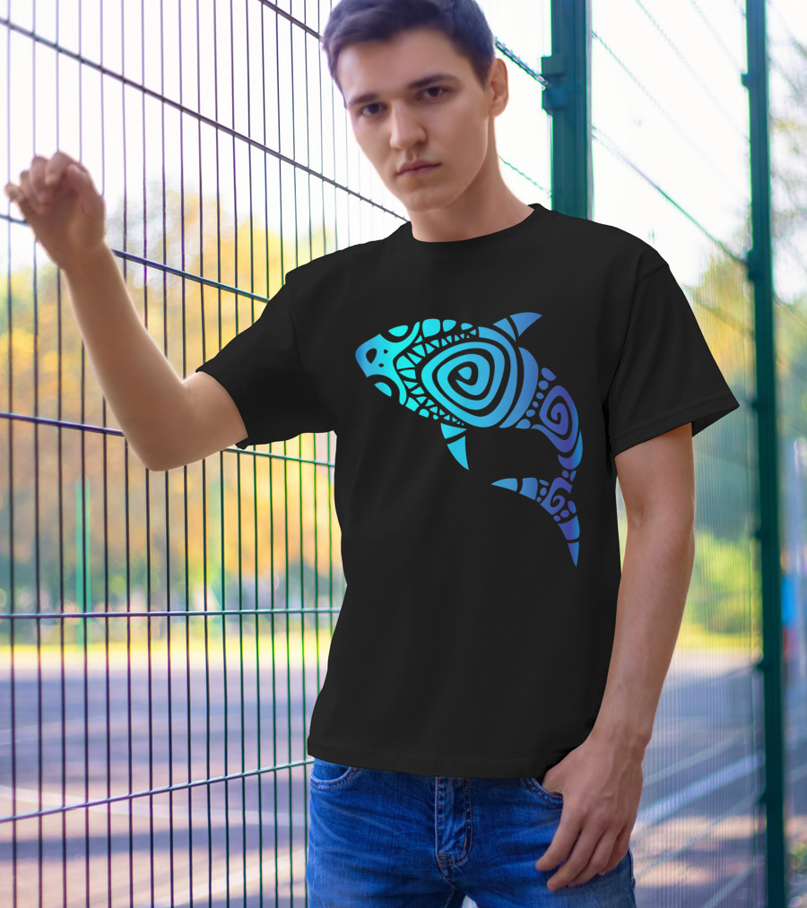 Hawaii Mano Tribal Shark Lover Week Spiral T-Shirt