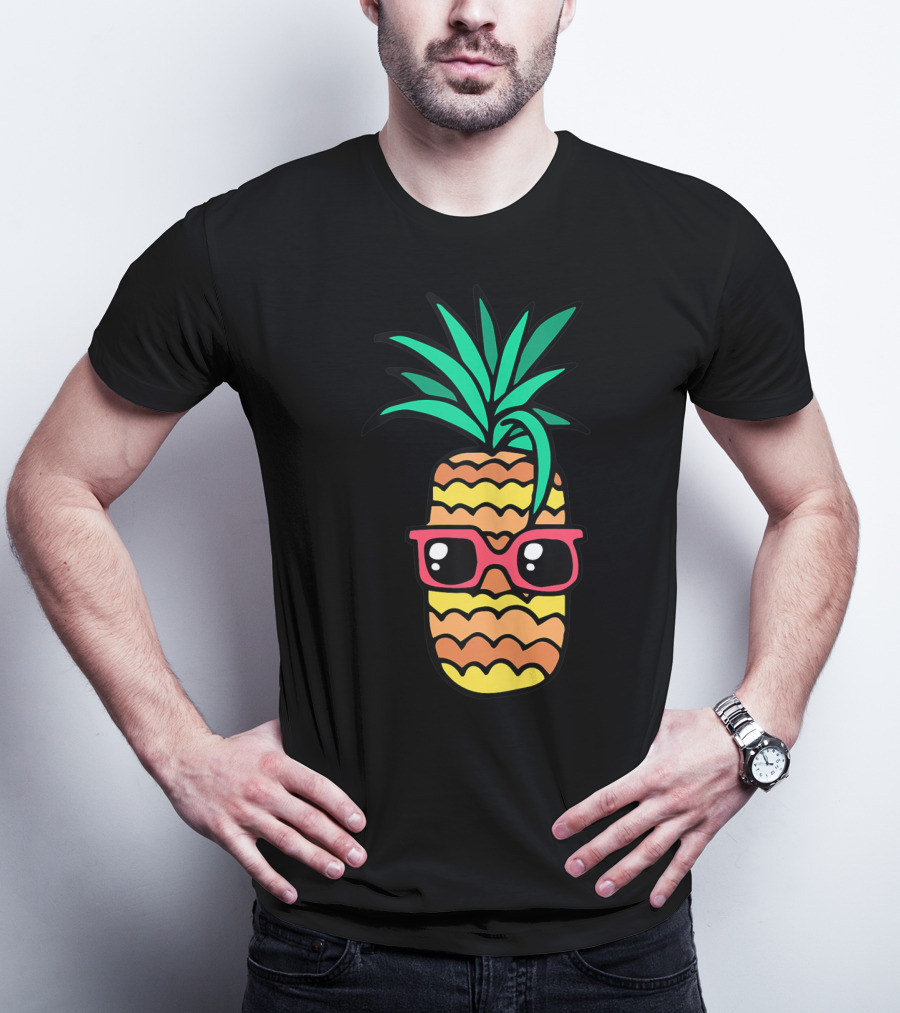 Aloha Hawaiian Pineapple Sunglasses Summer Beach Vibes T-Shirt
