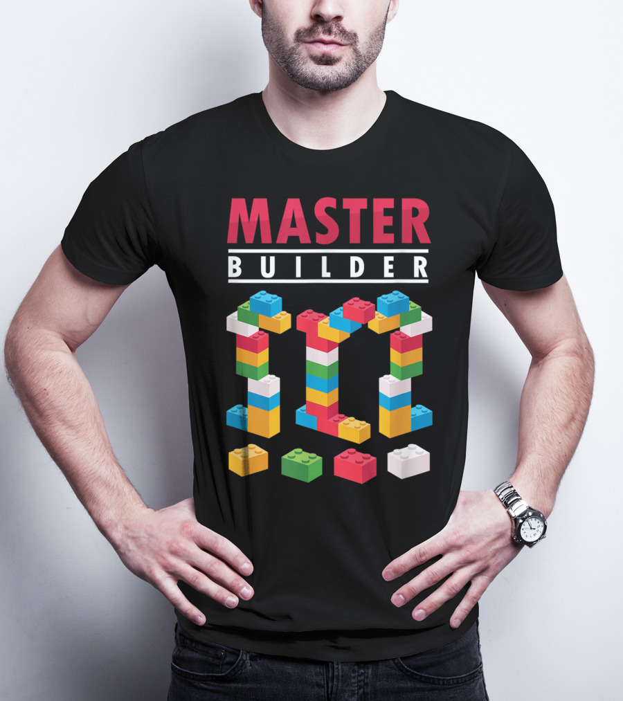 Master Builder Colorful Building Blocks Iconic T-Shirt
