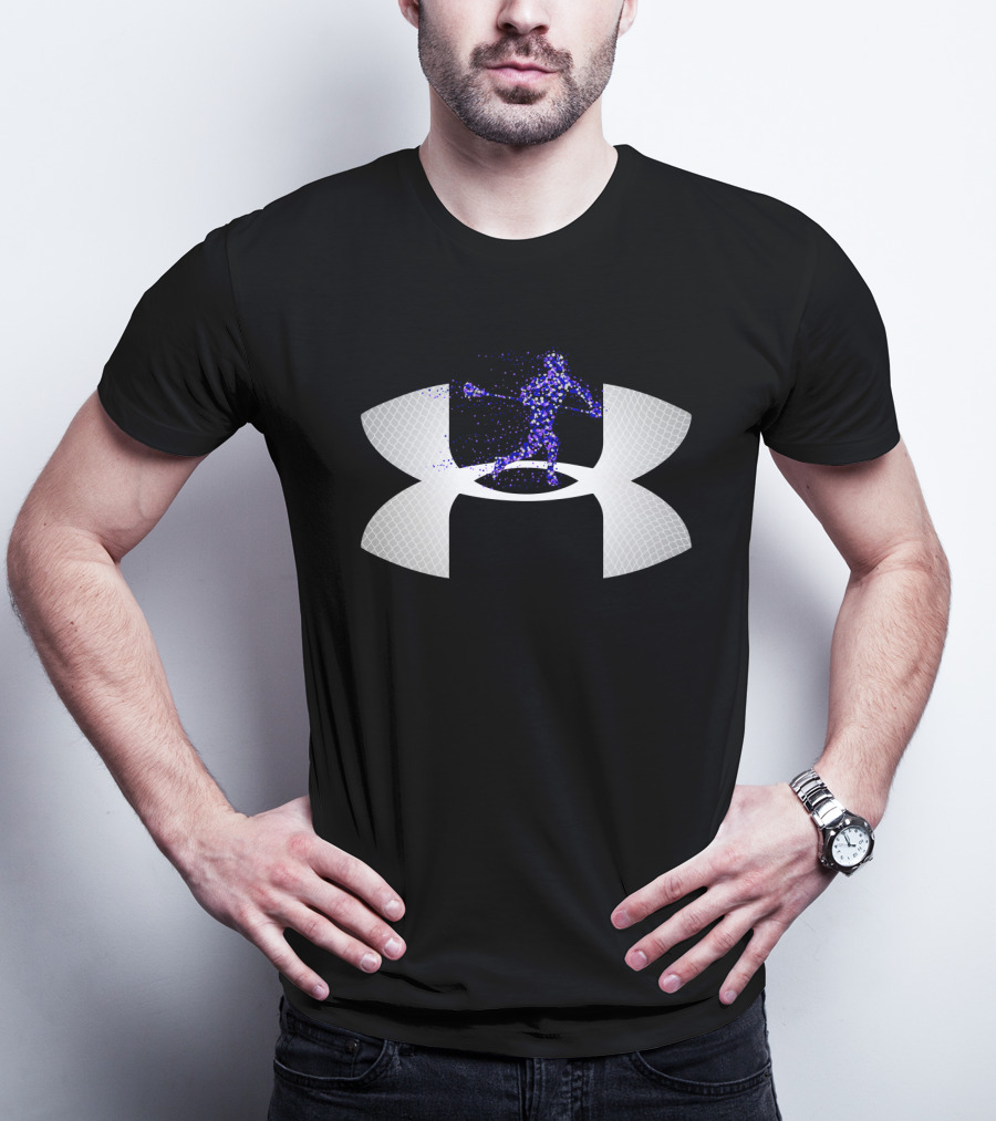 Under Armour Lacrosse Player Icon On Dark T-Shirt