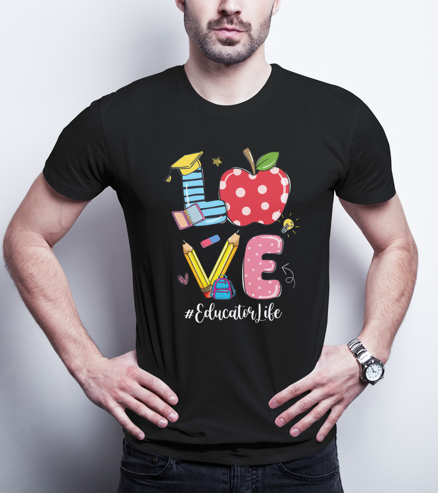 Love Apple Pencil Backpack #EducatorLife T-Shirt