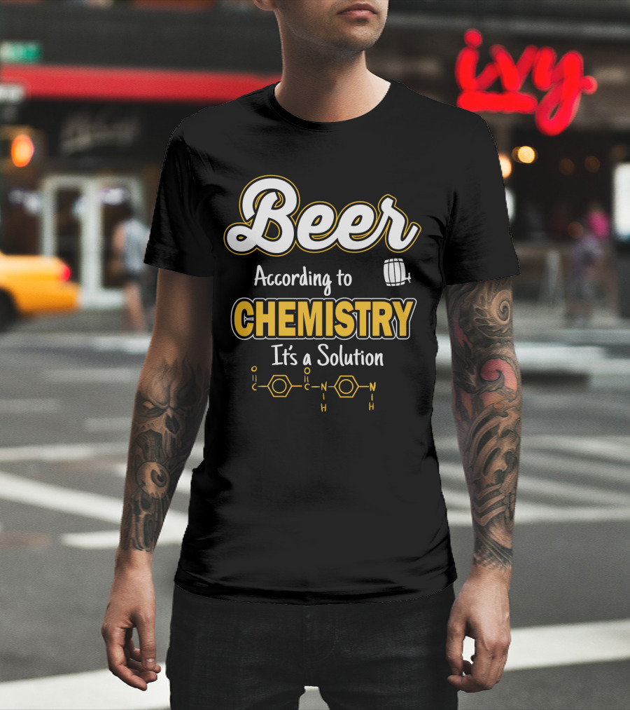 Beer Chemistry Solution With Molecular Structure T-Shirt