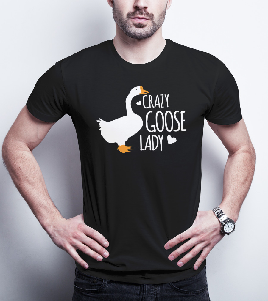 Crazy Goose Lady Heart Love T-Shirt