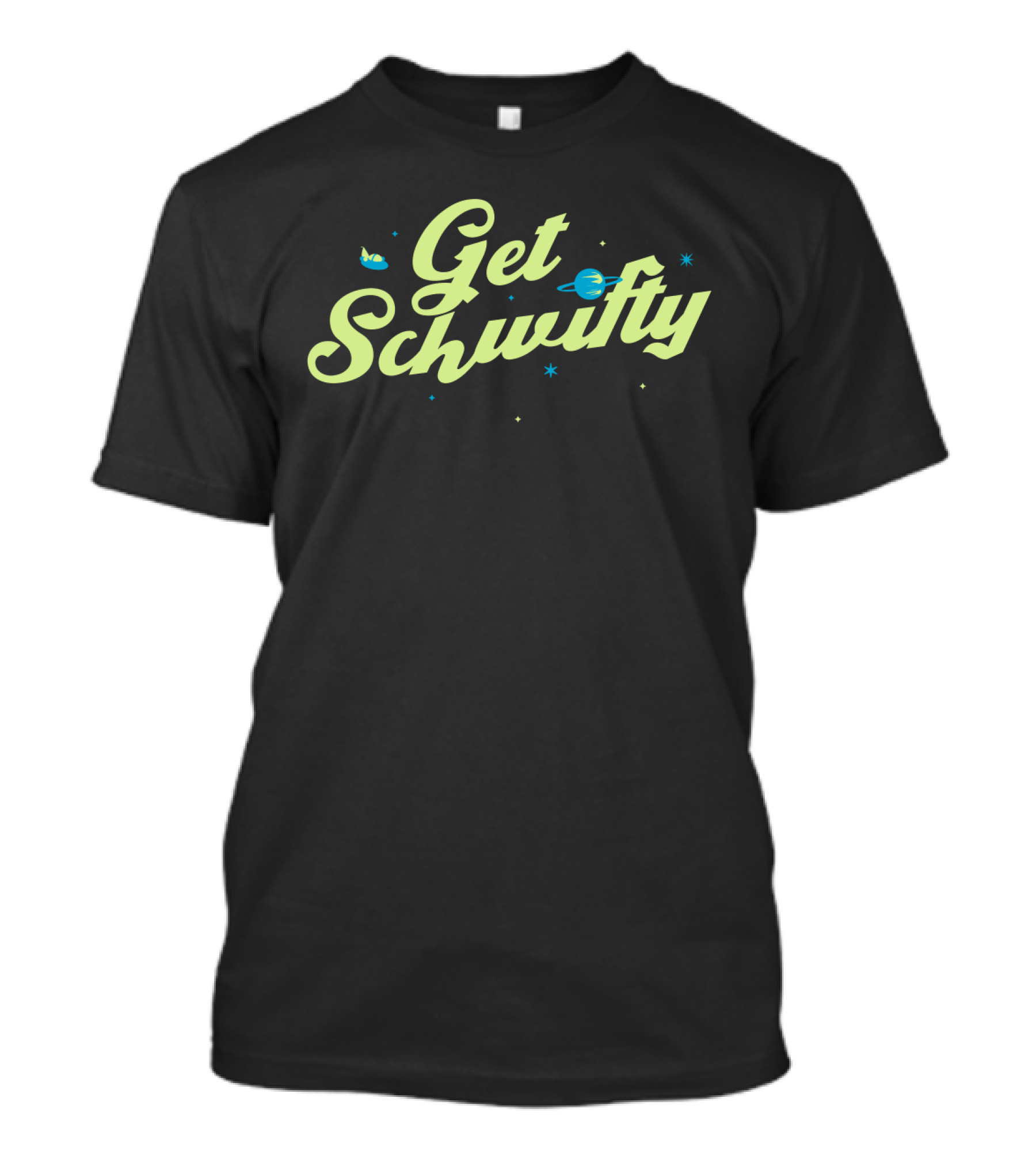 Get Schwifty Cosmic Adventure With Spaceship And Stars T-Shirt
