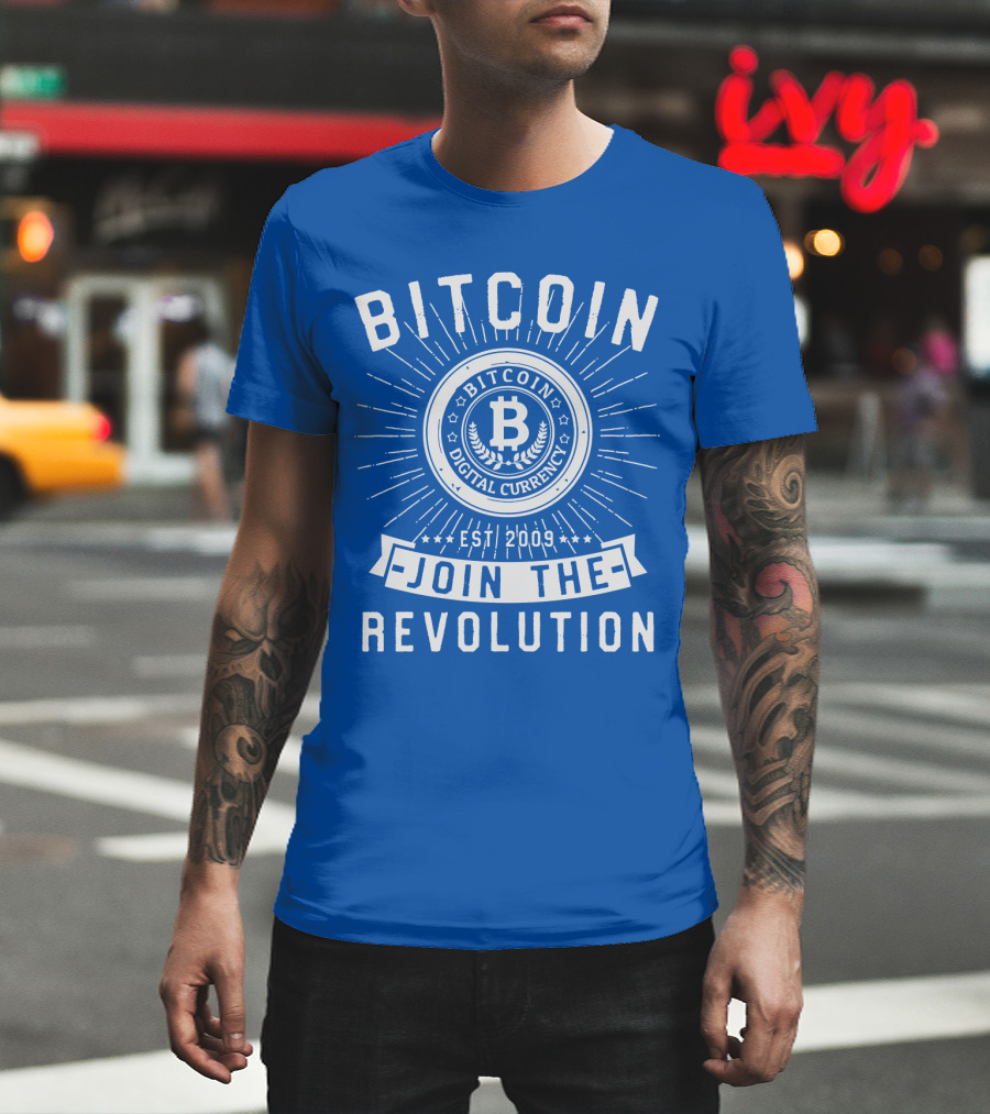 Bitcoin Digital Currency Est 2009 Join The Revolution T-Shirt