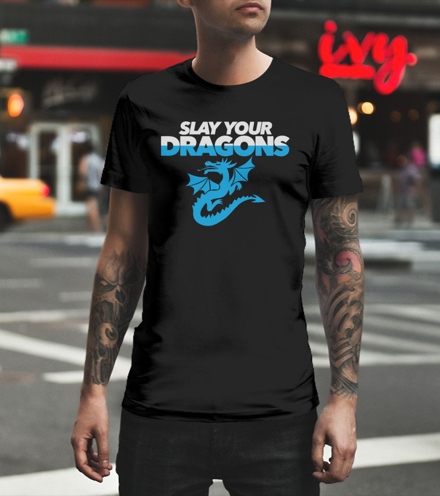 SLAY YOUR DRAGONS Blue Dragon T-Shirt