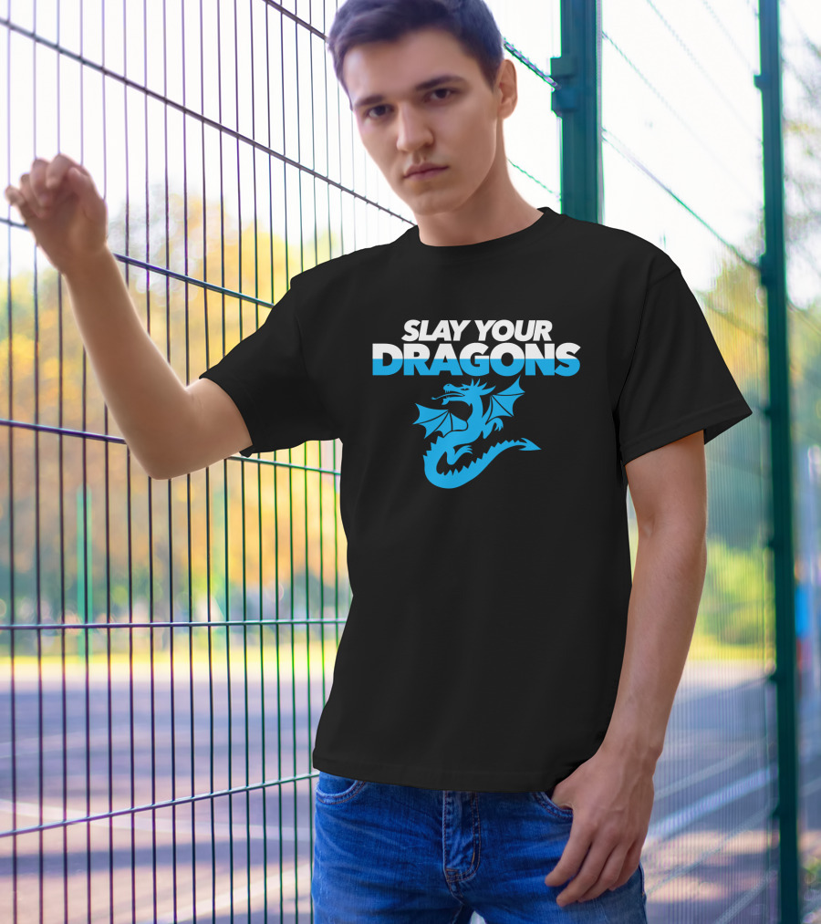 SLAY YOUR DRAGONS Blue Dragon T-Shirt